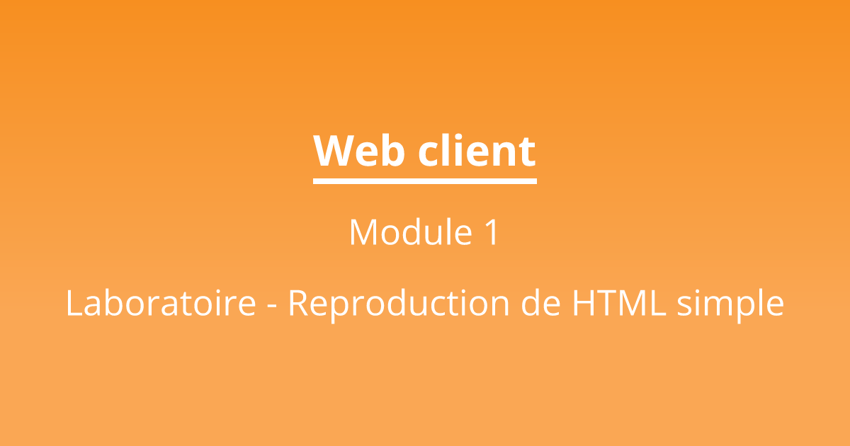 Laboratoire - Reproduction de HTML simple | Web client